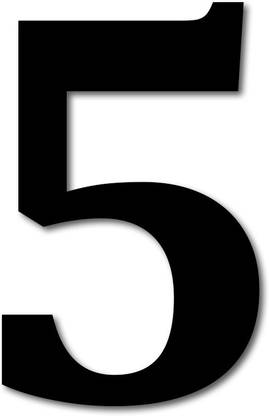 Chalk My Theme 9 Inch Large Wooden Number 5 in Black Price in India ...