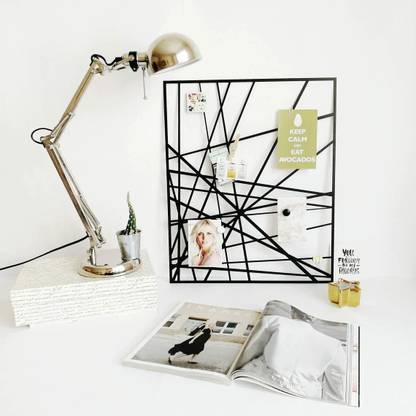 Herrlich Homes Line Art Metal Panel Board|Iron Grid Photo Message Board ...