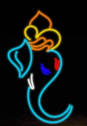 SG Print GLOWSIGNS Ganesh Ji Neon LED Light Night Lamp Price in India ...