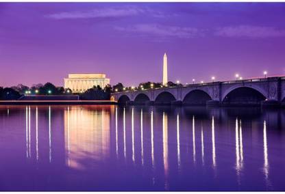 Washington Dc Monuments On The Potomac River MDF Canvas Painting 21 x ...