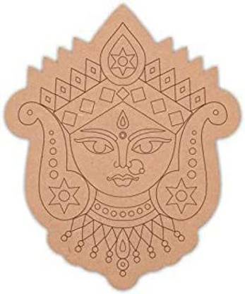Printfry Maa Durga Pre-Marked MDF Base Laser Cutout Price in India ...
