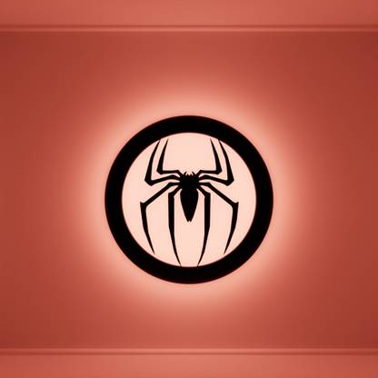 DREAM MOOD DAZZLE Wall Mounted Spider Man logo Red LED lights With ...
