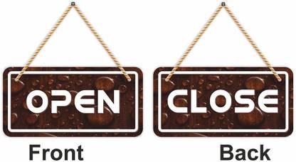 KREEPO Double Sided MDF Open Close Sign Board for Business Purpose Wall ...