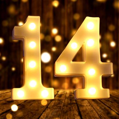 Shopperskart LED Marquee Number 14/Fourteen for Birthday Anniversary ...