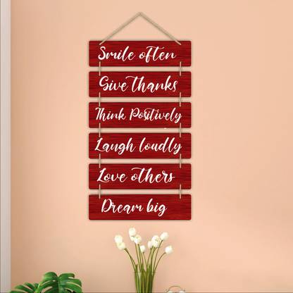 AAMERIYA CRAFTS Positive Quotes Wooden Wall Hanging Showpiecefor Home ...