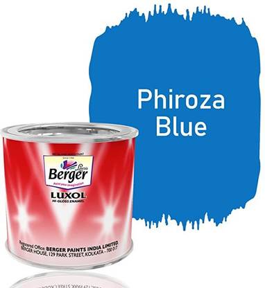 Berger Luxol Hi Gloss Metal & Wood Paint PHIROZA Blue 200 ML Pack of 5 ...