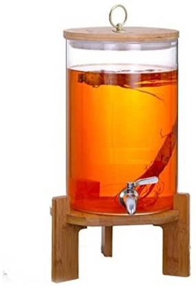 IndusBay 5 Liter Glass Water Juice Beer Tank Jar Dispenser with Stand ...