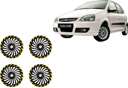 ALPINEZO CAR WHEEL CAP/WHEEL COVER TURBINE "YELLOW_BLACK" 13 INCH Wheel ...