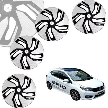 ALPINEZO CAR WHEEL CAP/WHEEL COVER GOOGLY DEGINE "WHITE_BLACK" 14 INCH ...