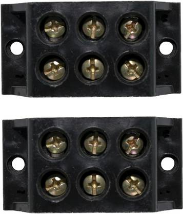 Ovicart 3 Way 30A Bakelite Connector Strip Black Screw Terminal Connection Block 2 Pcs 3 Way ...
