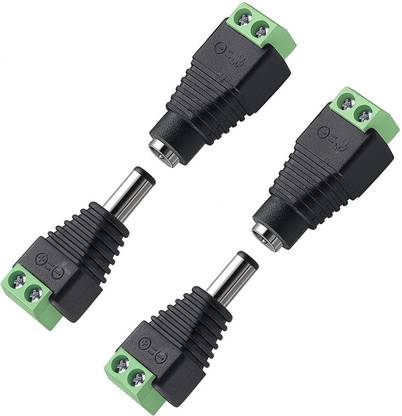 tkeini (2 x Male + 2 x Female)12V DC Power Connector 5.5mmx 2.1mm 24V ...