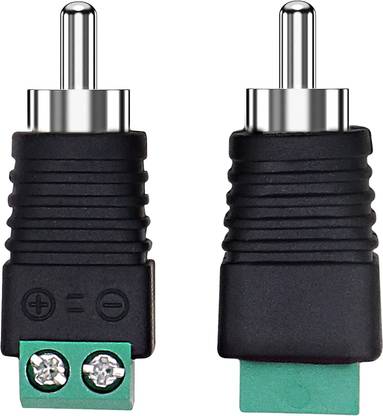 tkeini Pack of 2 Pieces Rca To Av Screw Terminal Connector, Rca Cable Audio Adapter Rca To Av ...