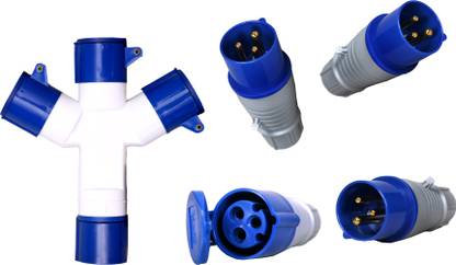 DECENT AIR SYSTEM 3pin IP44 Watertight Triple Outlet Socket Multi ...