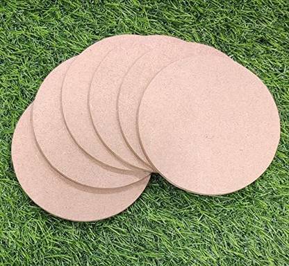 kumawatfeb MDf Round Circle for Art And Craft Set Of 6 Pine Wood Veneer ...