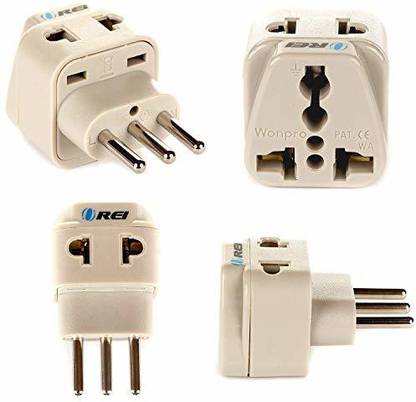 OREI India to Italy, Libya, Chile (Type L) Travel Adapter Plug - 2 in 1 ...