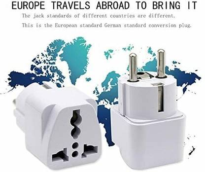 Uniq plus Type E/F Travel Power Plug Adapter (White) Worldwide Adaptor ...