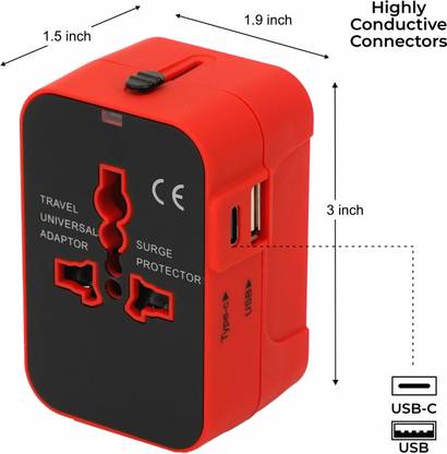 Jihaan Type-c usb All in One Worldwide Travel Multi Plug Adapter cable ...