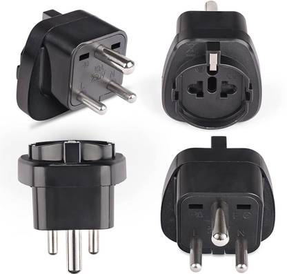 OREI European (Schuko) to India Plug Adapter, Type E/F, Heavy Duty, 4 ...