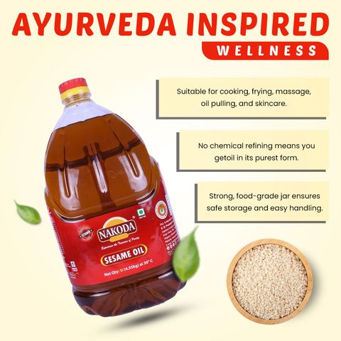 NAKODA 100% Natural Sesame Oil ( Teel/Til Tel) Sesame Oil Can Price in ...