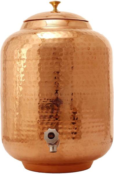 IndianArtVilla Copper Water Pot, 18 Liter (Brass knob) Bottled Water ...