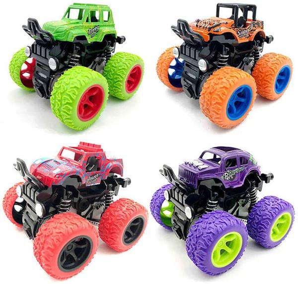 BESTON Friction Powered Monster Trucks Car Toy Set ( Pack of 4 ...