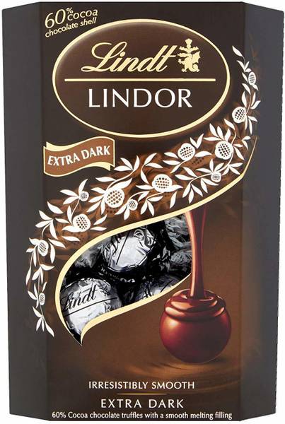 LINDT Lindor - Extra Dark Chocolate Truffles - 200 Grams Truffles ...