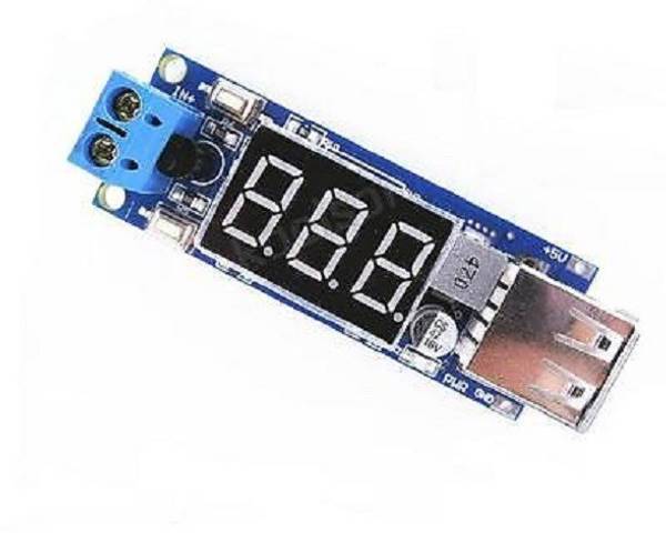 Solnoi Electronics USB Charger 4.5 - 40V DC To 5V 2A DC-DC Step-down Converter with Voltmeter ...