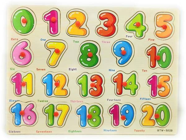 Johnnie Boy Numeric Numbers 1 To 20 Wooden Puzzle Board for Kids with ...