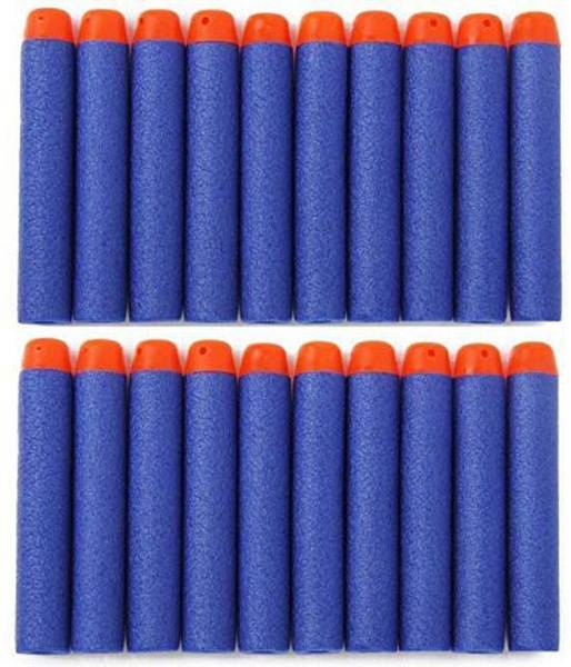 stickonn (Pack of 20) Blue Bullet Foam Dart Bullets for Elite Guns ...