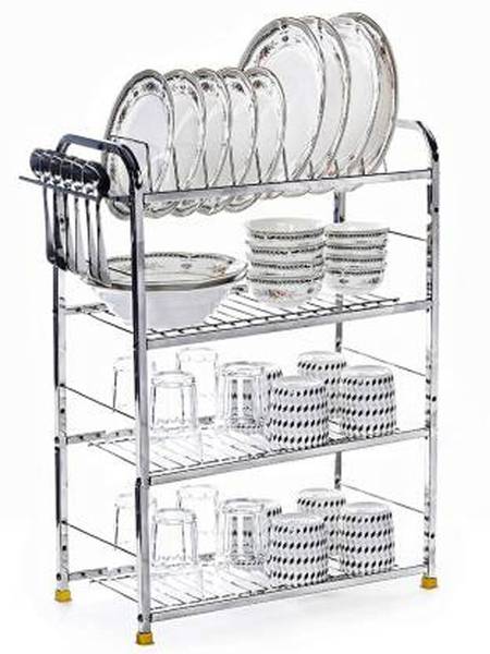 Zobby Utensil Kitchen Rack Steel 4 Shelf Dish Rack | Modular Kitchen ...