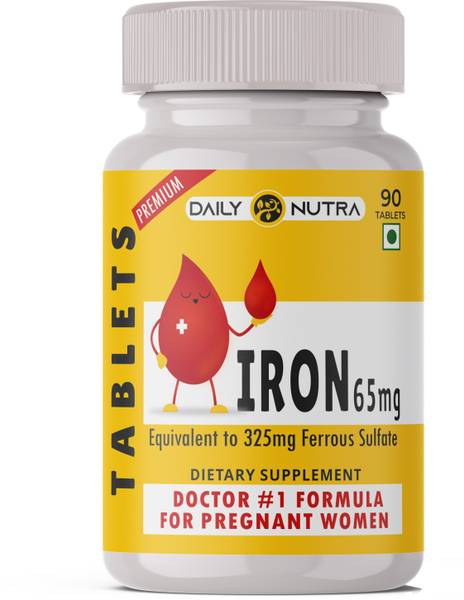 DAILY NUTRA Folic Acid & Iron 65 mg Equivalent to 325 mg Ferrous ...