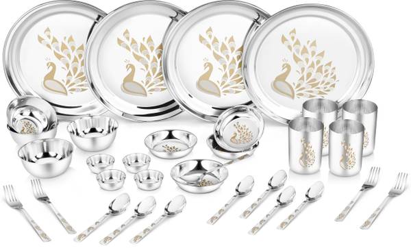 Classic Essentials Pack of 18 Stainless Steel Glory Dinner Set, Heavy ...
