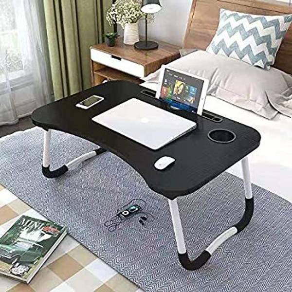 GOHIL ENTERPRISE Wood Portable Laptop Table (Finish Color - Black, Pre ...