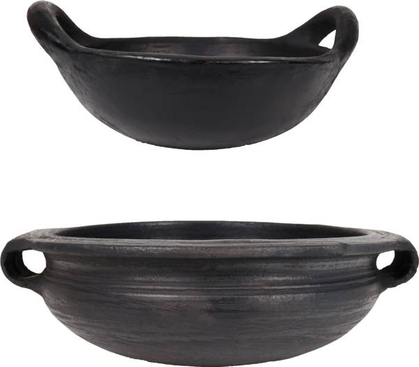 earthen fine crafts combo Hand made earthen pottery/clay handi/kadhai ...