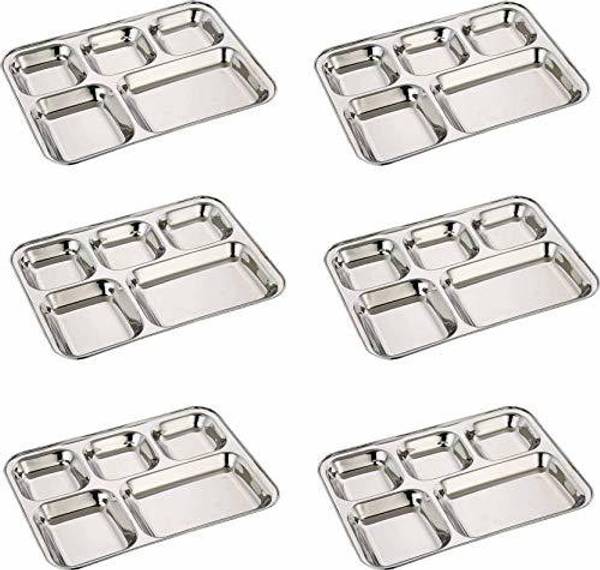 Super HK Stainless Steel 5In1 Compartment Divided Dinner Plate ...