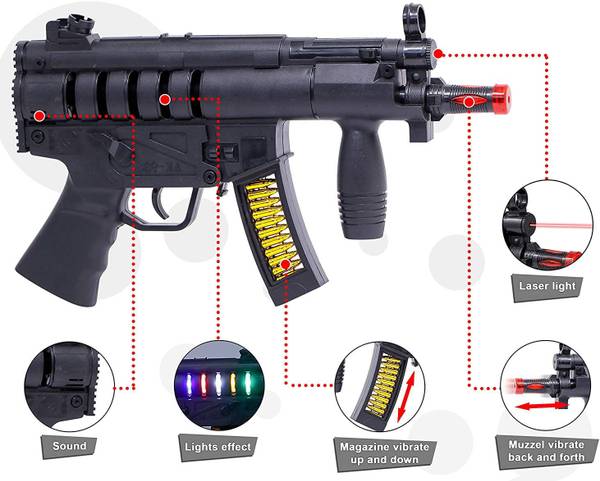 Toyvala Future Real-Looking Battle Toy Gun AK938 | Sound & 3D Light ...
