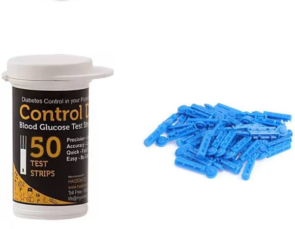 NoMed CONTROL D 50 STRIPS WITH 50 ROUND LANCET 50 Glucometer Strips ...