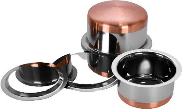 LIMETRO STEEL Heavy Gauge Stainless Steel 2 Pcs Copper Base Tope Set ...