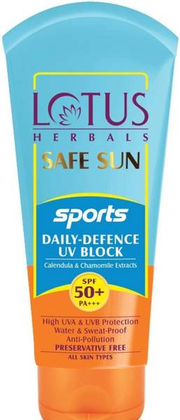 LOTUS HERBALS Safe Sun Sports Daily-Defence UV Block- SPF 50+ PA ...