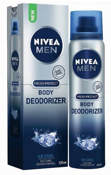 NIVEA Men Ice Cool Gas Free Body Deodorizer 120ML Deodorant Spray - For ...