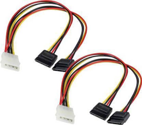 ATEKT 4 Pin IDE LP4 Male Molex to 2x15 Pin Dual SATA Y Splitter USB ...