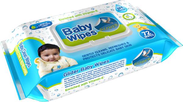 GLIDER Baby Wipes - with Moisture Lock Flip-Top , Contains Aloe Vera ...