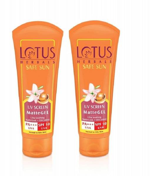 LOTUS Sunscreen - SPF 50 PA+++ Herbals Safe Sun Uv Screen Mattegel Pa ...