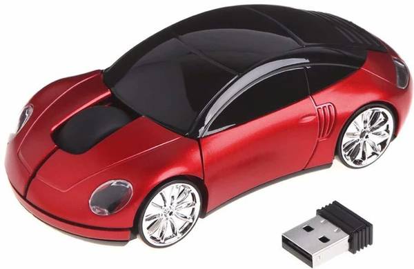 microware 3D Sports Car Shape Wireless Optical Mouse USB Gaming Mouse ...
