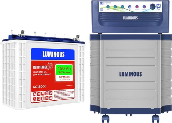 LUMINOUS Eco Volt Neo 950 Pure Sine Wave Inverter With TX100L Trolley ...