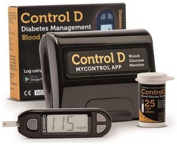 Control D Blood Glucose monitoring system machine including 25 Test ...