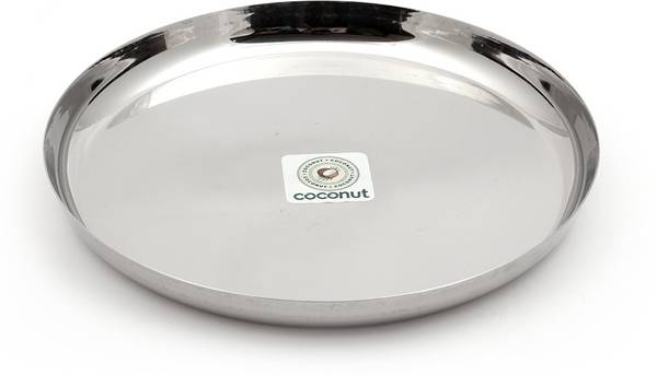 COCONUT Stainless Steel Dinner Plate/ Apple Kumcha/Thali/ Kumcha - Pack ...