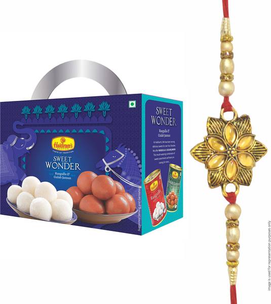 Haldiram's Sweet Wonder (Rasgulla and Gulab Jamun) with Rakhi Assorted ...