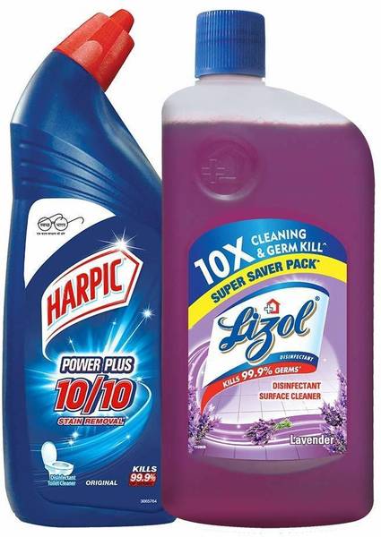 Lizol disinfectant surface cleaner combo Lavender Liquid Toilet Cleaner ...