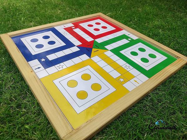 sports & fitness junction Wooden Frame Ludo + Snake & Ladders 2 in 1 Board Game Combo Party ...